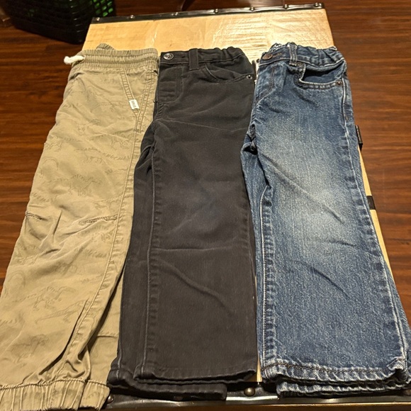 Bottoms | Set Of Three Boys Pants Tan Black And Blue Denim | Poshmark